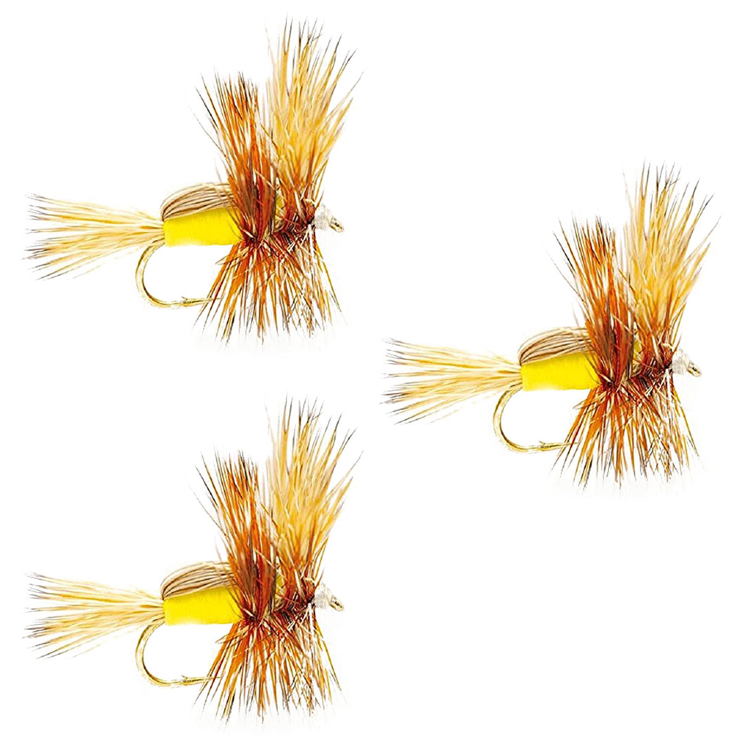 3 Pack Yellow Humpy Classic Hair Wing Dry Fly - Hook Size 12 – Wasatch Tenkara Rods