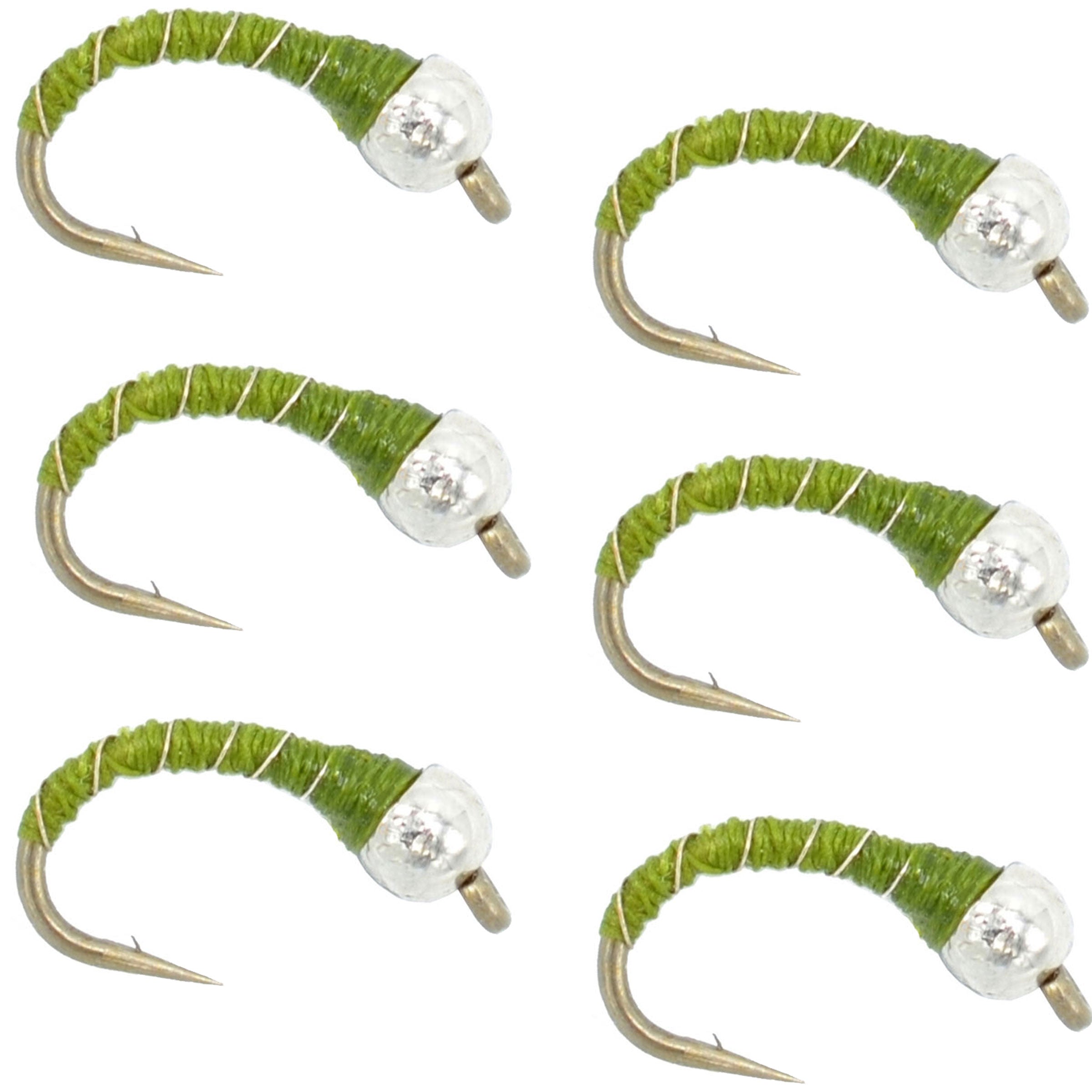 Bead Head Olive Zebra Midge Still Water Nymph Fly - 6 Flies Hook Size – Wasatch Tenkara Rods