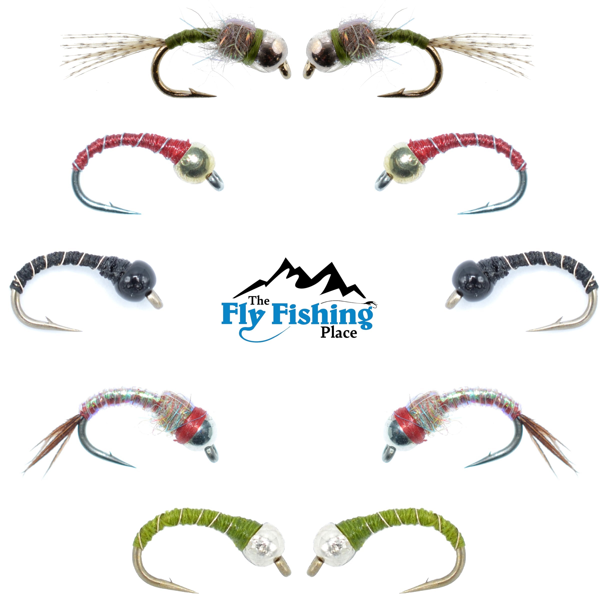 Basics Collection - Essential Bead Head Midge Nymph Assortment - 10 We ...