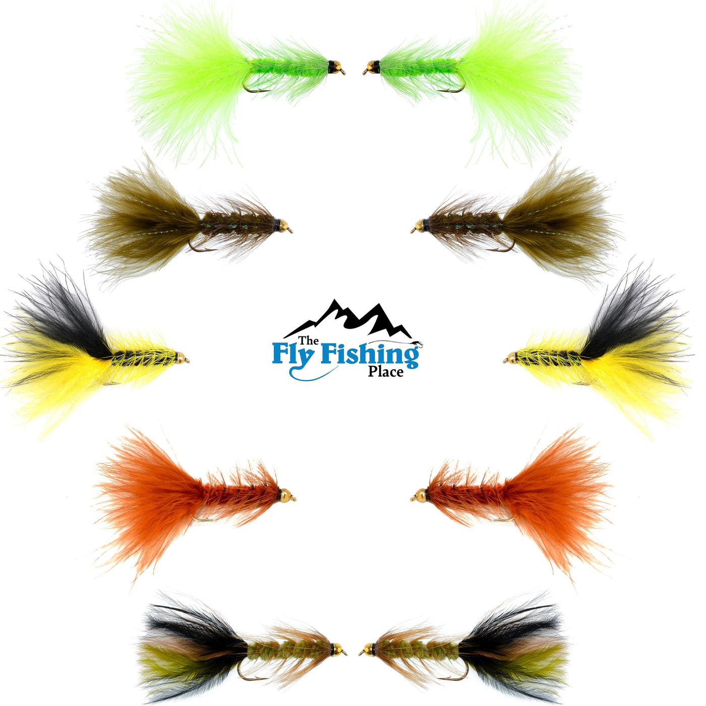 Basics Collection - Crystal Woolly Bugger Assortment - 10 Bead Head We ...