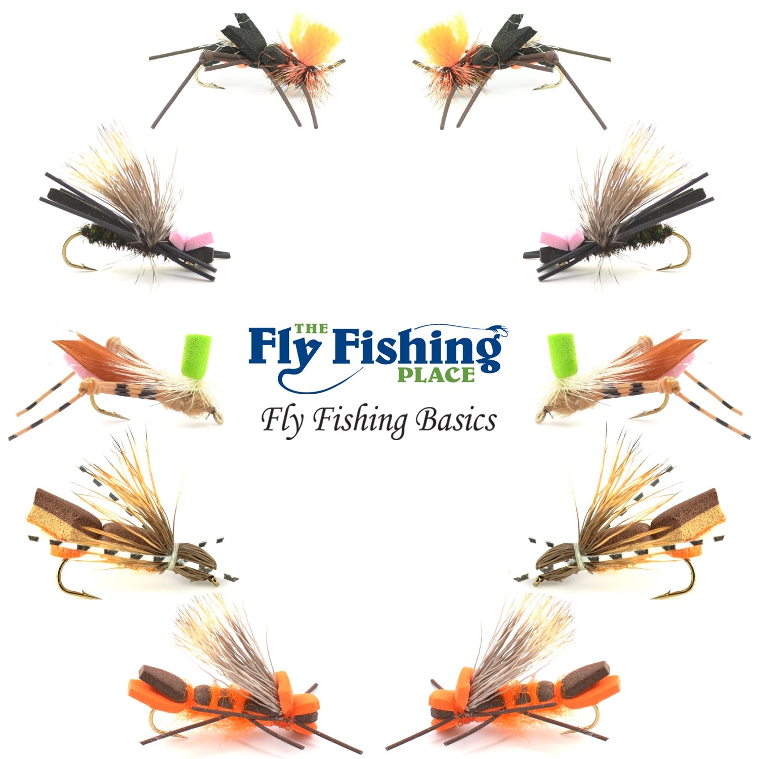 Basics Collection - Foam Hoppers Dry Fly Assortment #2 - 10 Dry Fishin ...