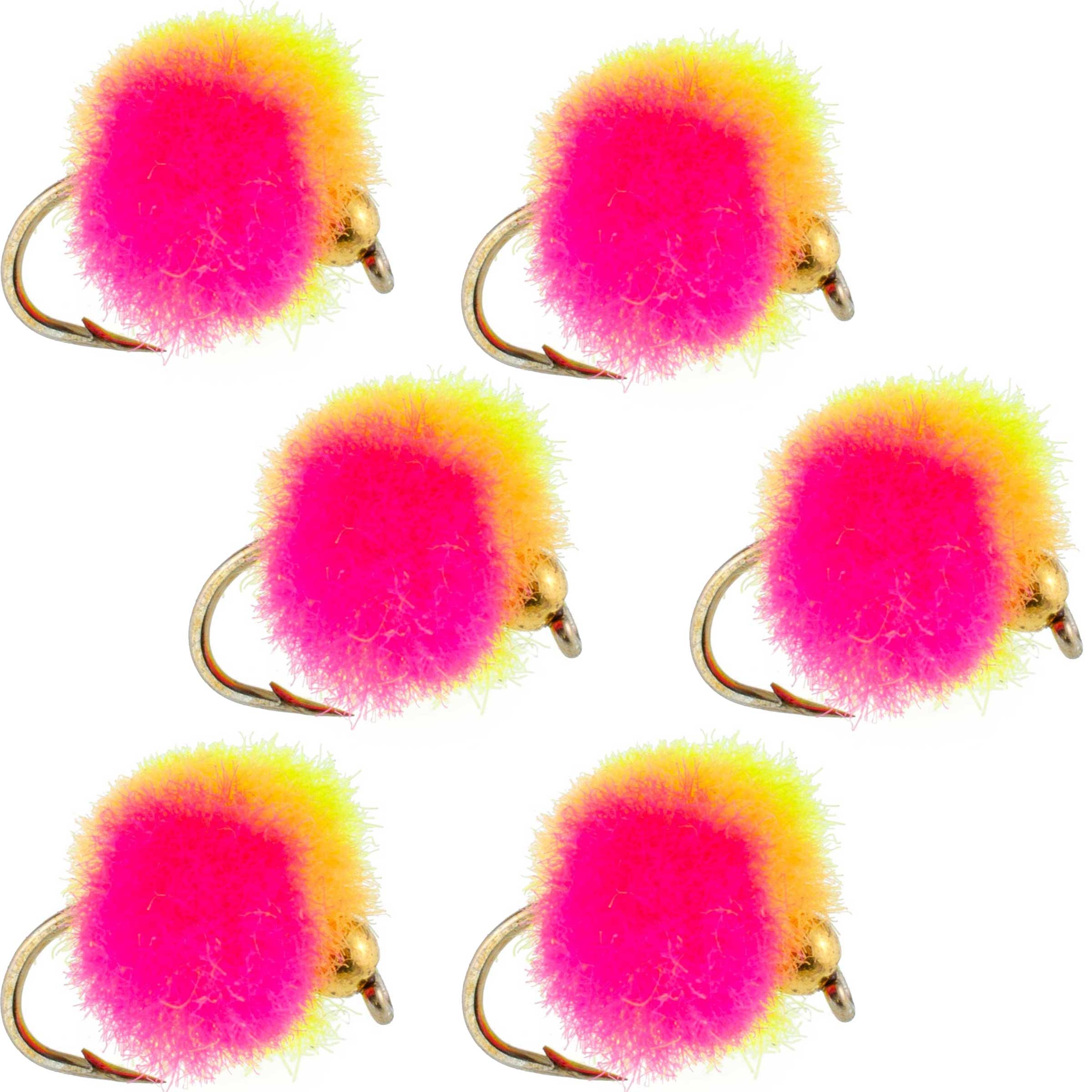 Bead Head Clown Egg Fly Fishing Flies - 6 Flies Hook Size 16 – Wasatch ...