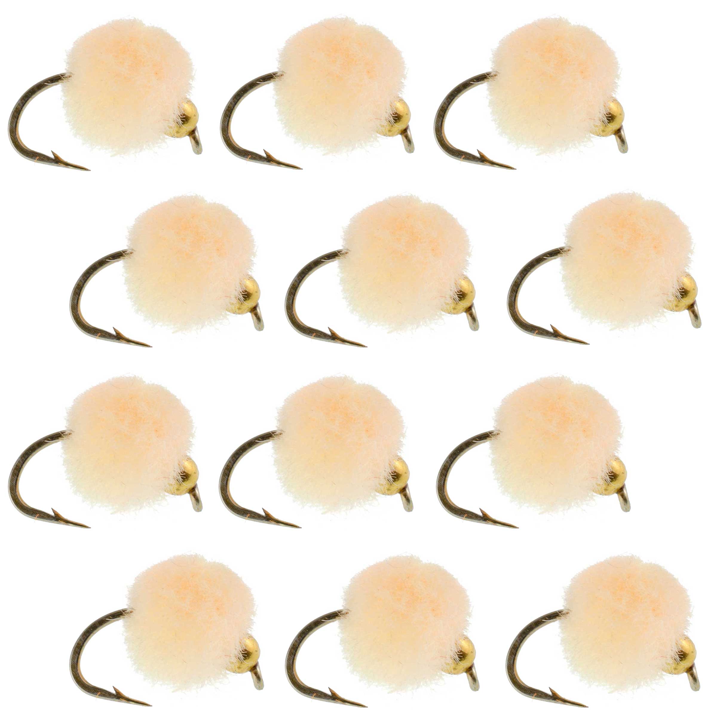 Bead Head Oregon Cheese Egg Fly Fishing Flies - 1 Dozen Flies Hook Siz ...