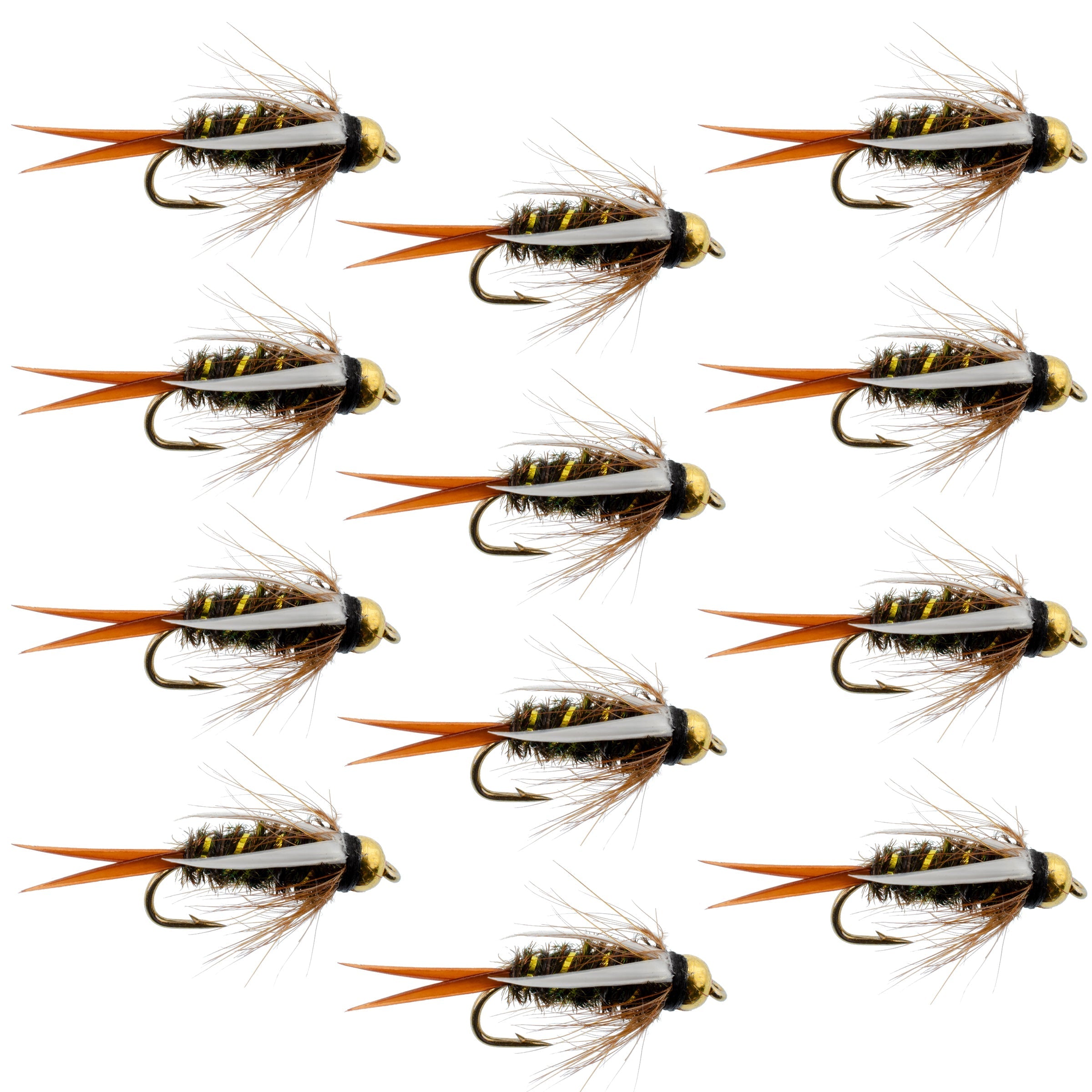 Bead Head Prince Nymph Fly Fishing Flies - 1 Dozen Flies Hook Size 12 ...