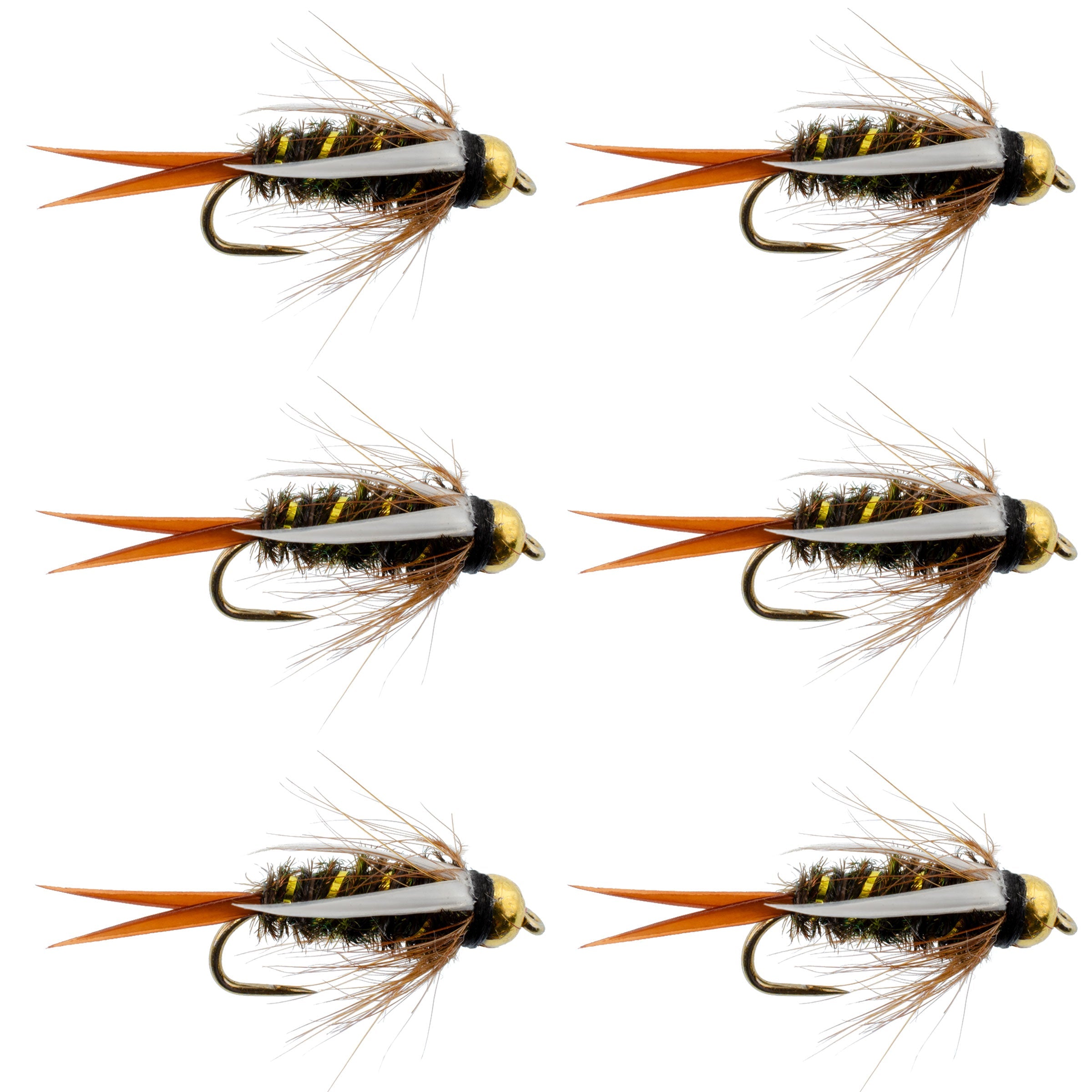Barbless Bead Head Prince Nymph Fly Fishing Flies - Set of 6 Flies Hoo ...