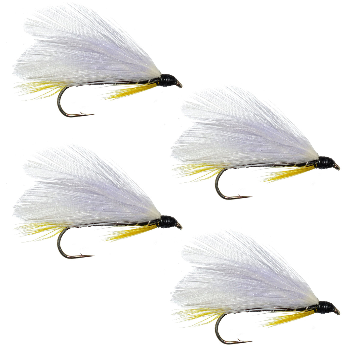 Black Ghost Classic Streamer Flies - Set of 4- Hook Size 4 – Wasatch ...