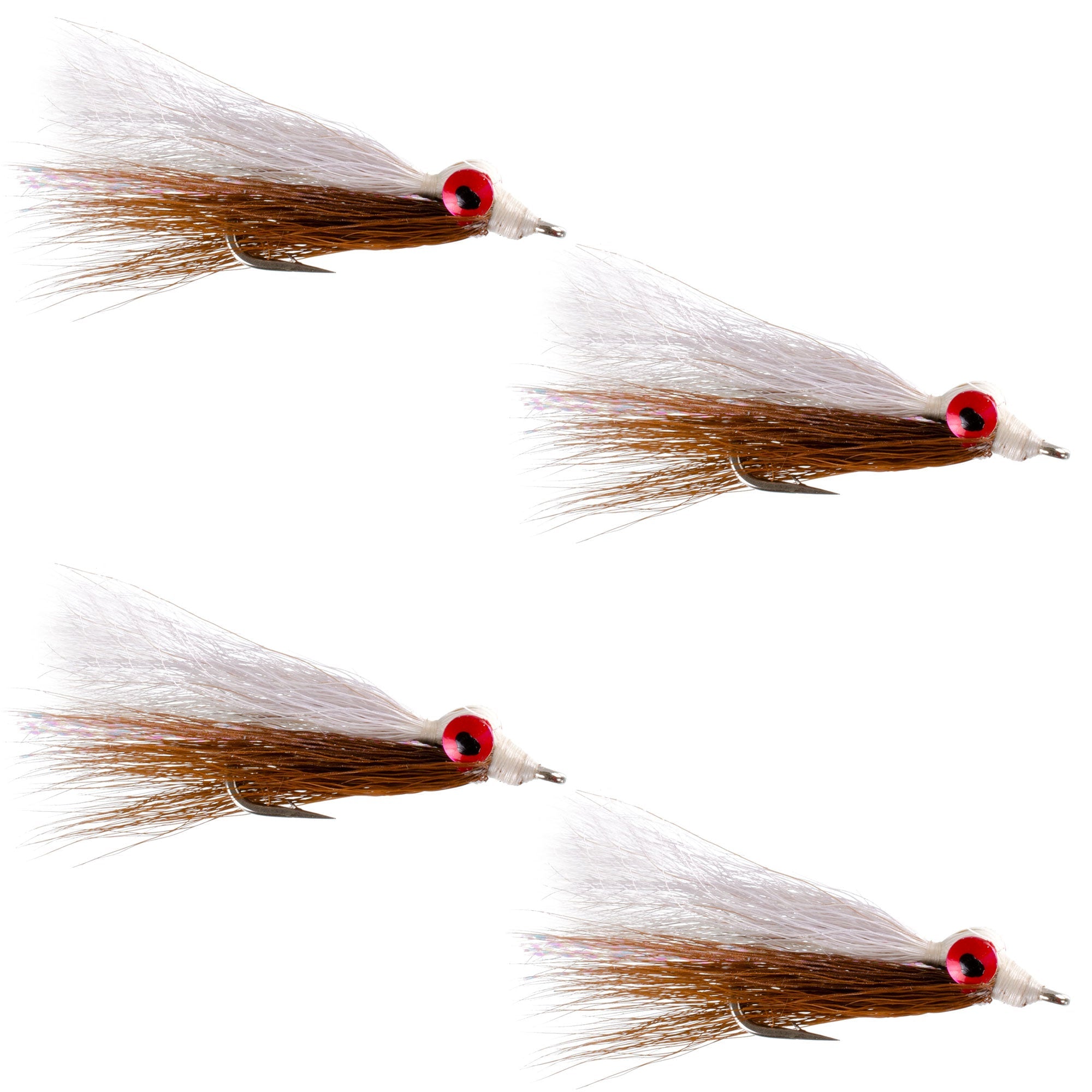 Clousers Deep Minnow Brown White - Streamer Fly Fishing Flies - 4 Salt ...