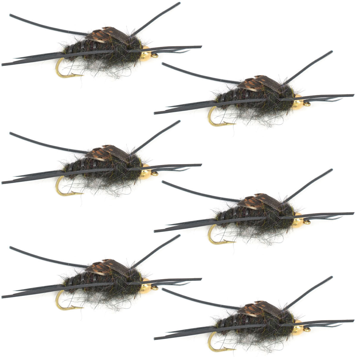Tungsten Bead Kaufmann's Black Stone Fly with Rubber Legs - Stonefly W ...