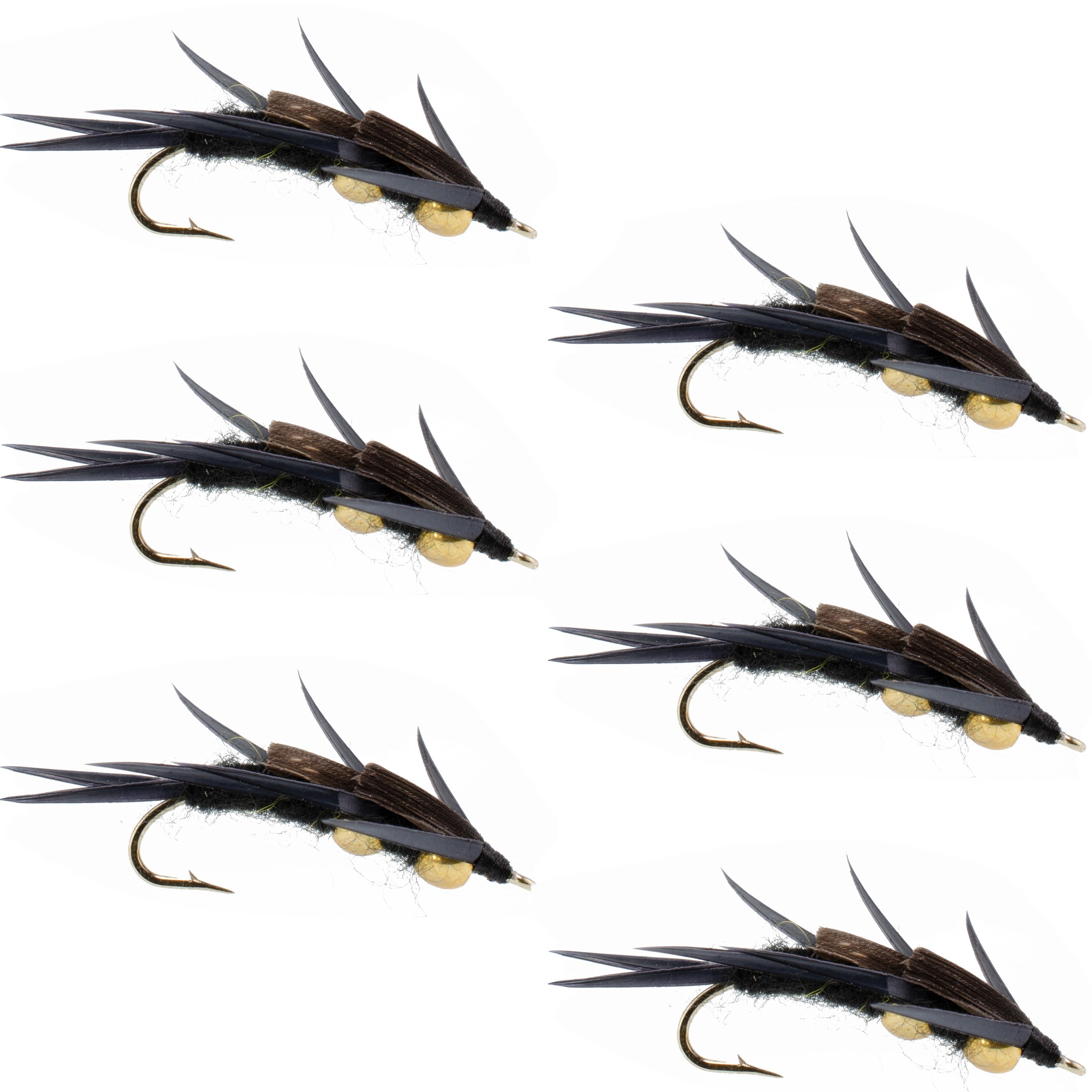 Double Bead Black Stone Fly with Black Biot Legs - Stonefly Wet Fly ...