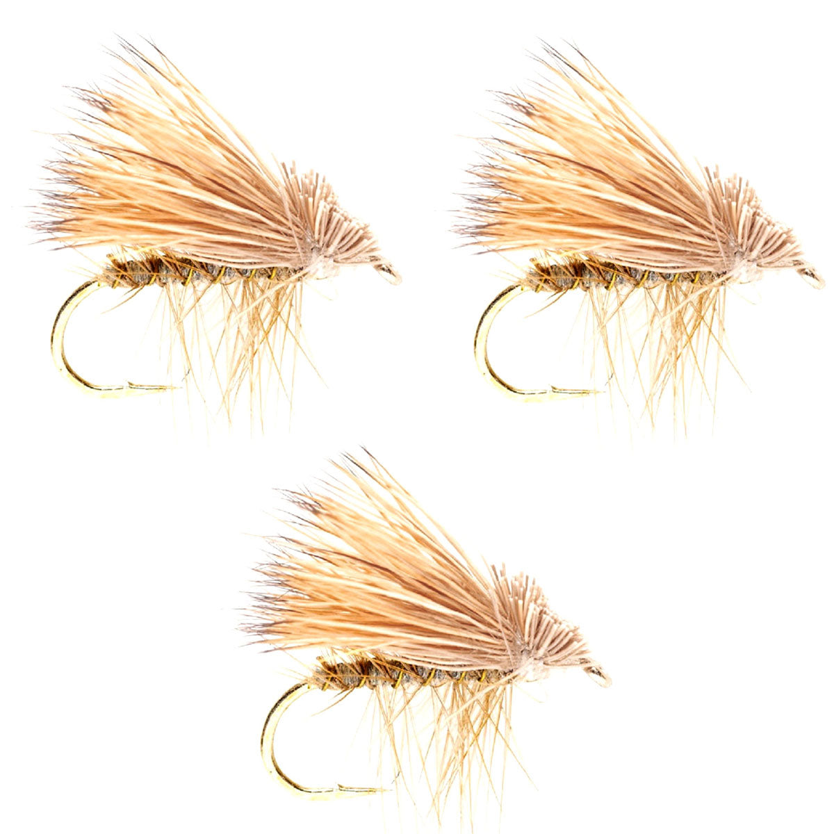 3 Pack Yellow Elk Hair Caddis Classic Trout Dry Flies Size 18 – Wasatch ...