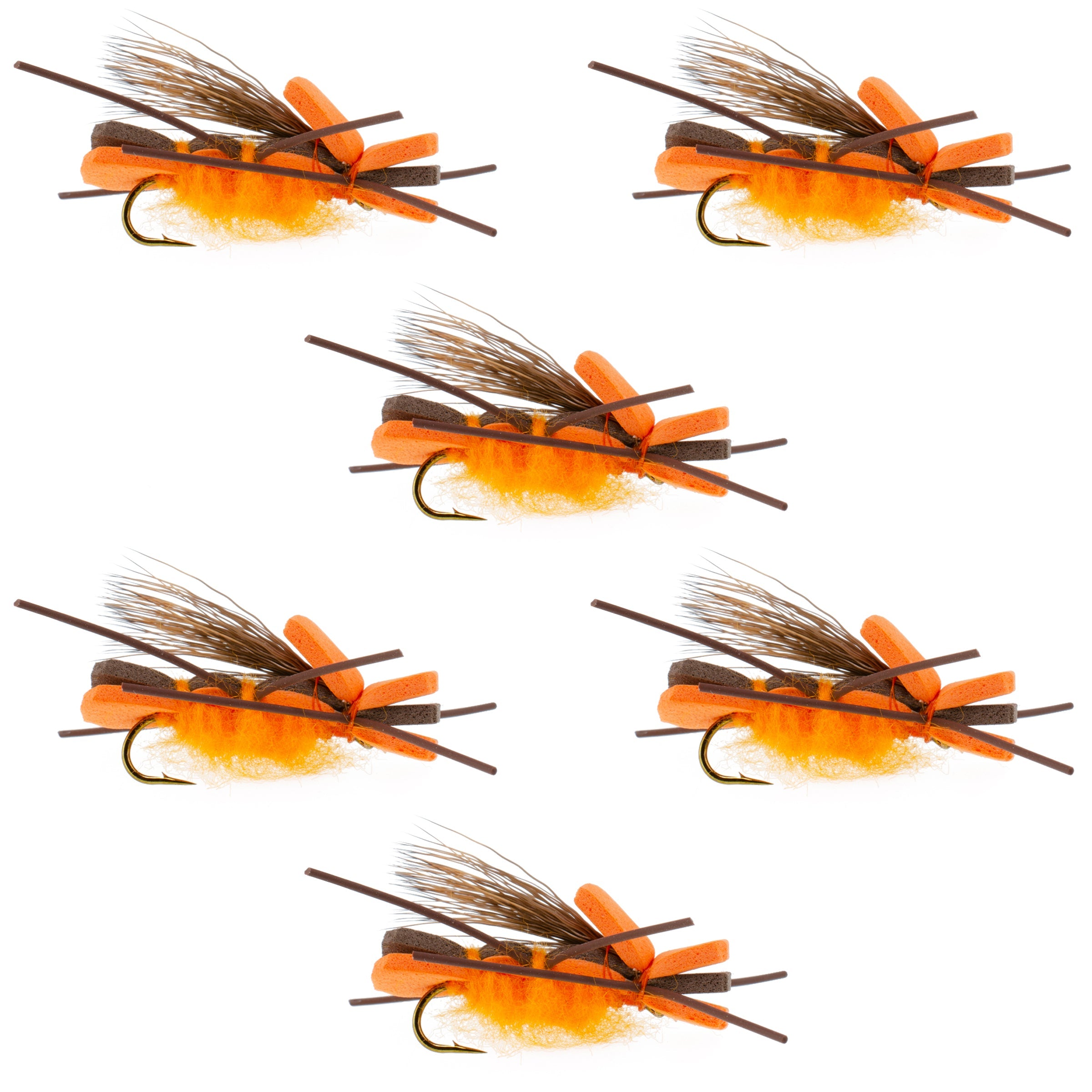 Orange Godzilla Hopper - Foam Grasshopper or Adult Salmonfly Fly Patte ...