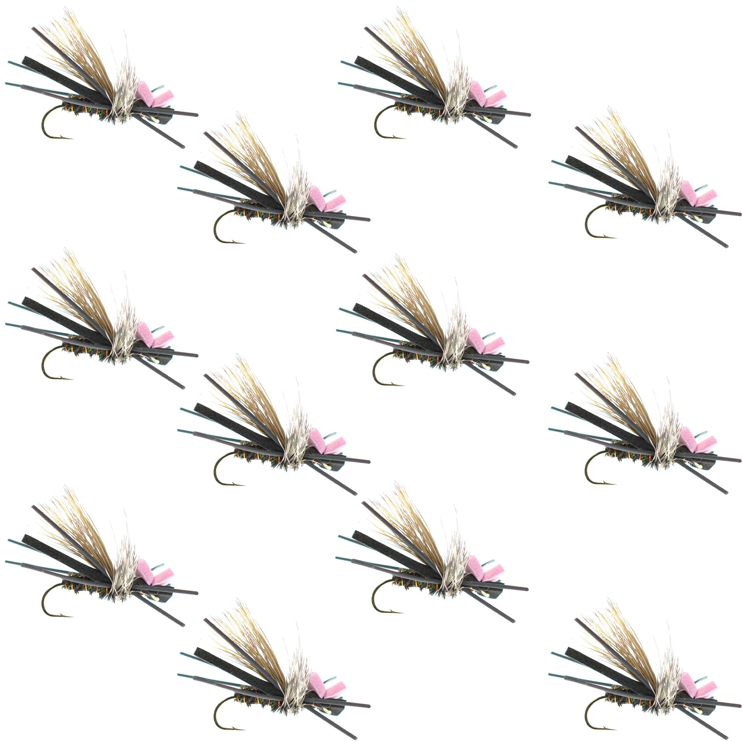 Gypsy King Hopper Foam Body Grasshopper Fly - 1 Dozen Flies Hook Size ...