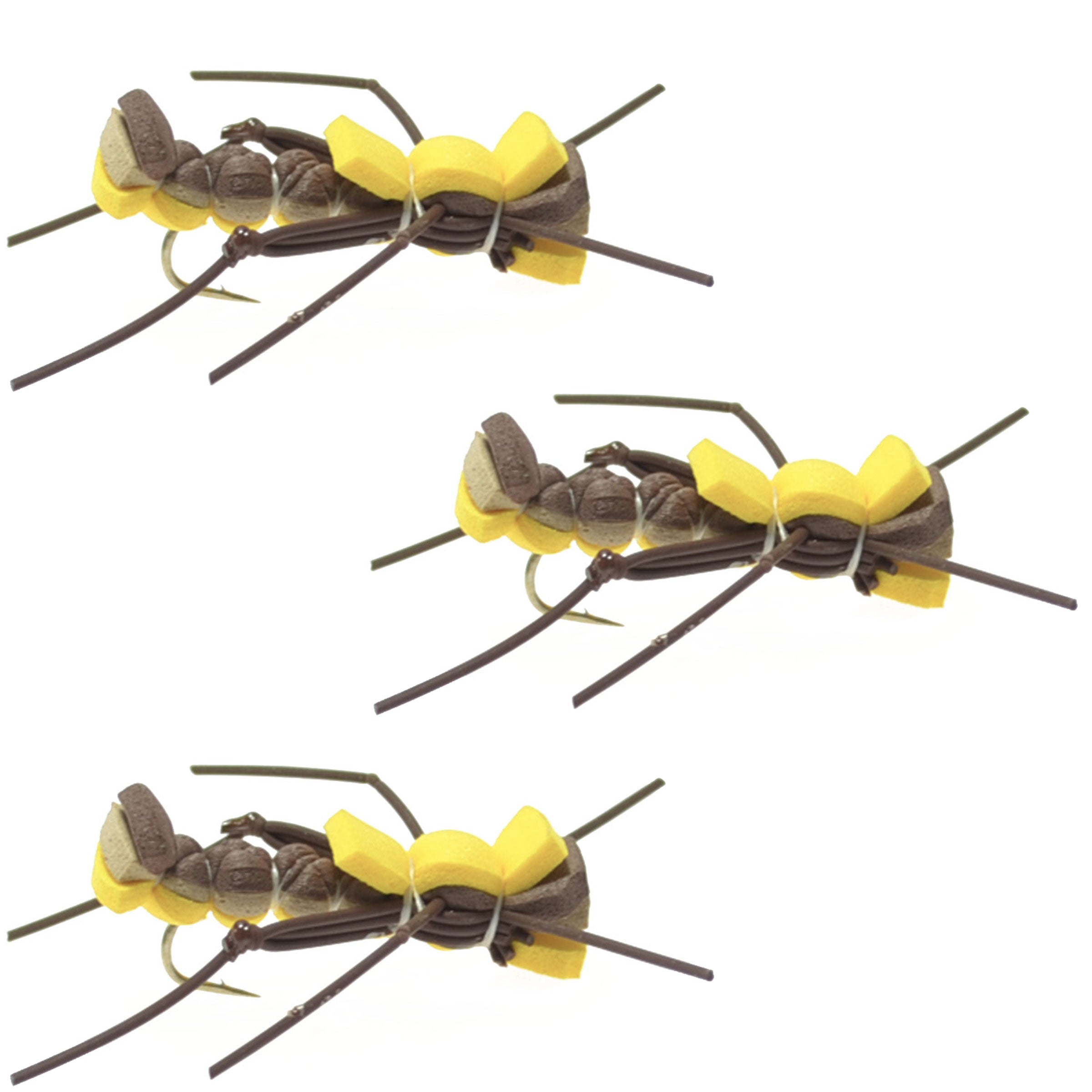 3 Pack Mantis BLT Foam Body Grasshopper Fly - Hook Size 10 – Wasatch ...