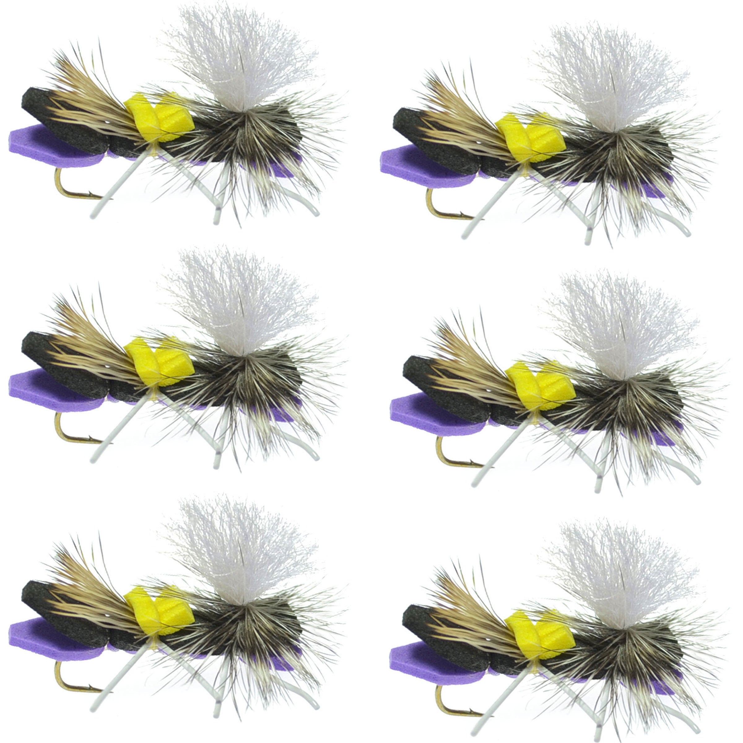 Parachute Chernobyl Ant Purple Foam Body Grasshopper Fly - 6 Flies Hoo ...