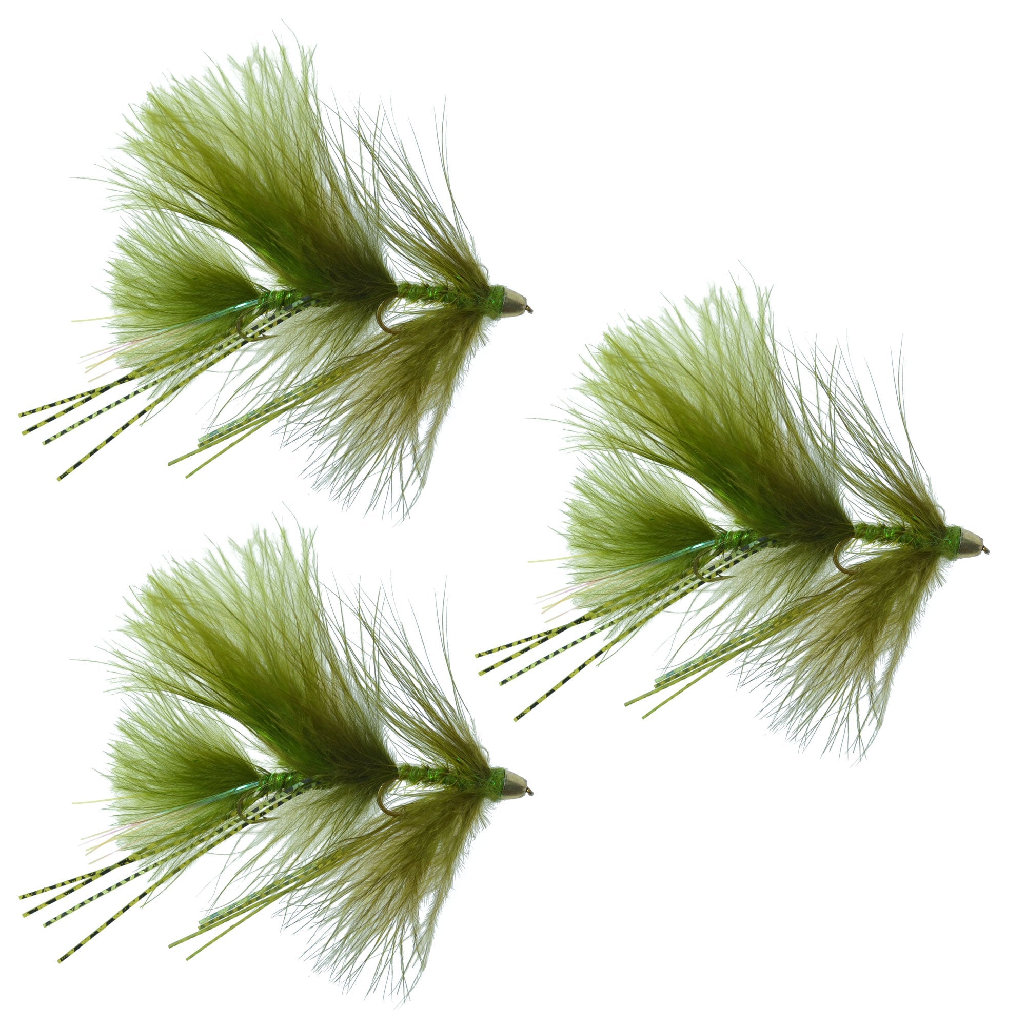 Circus Peanut Envy Streamer Olive - Size 6 - Articulated Fishing Flies ...