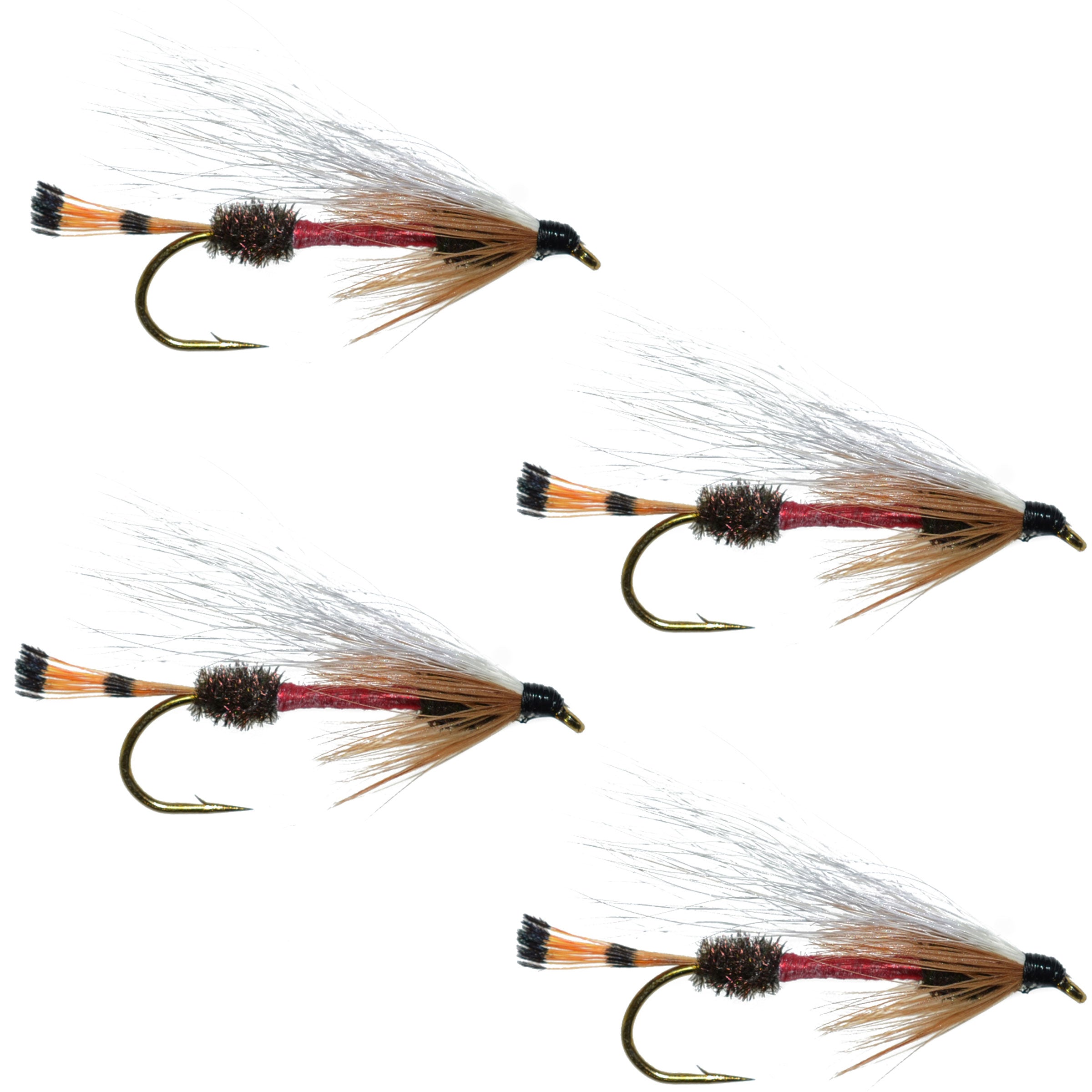 Royal Coachman Bucktail Classic Streamer Flies - Set of 4- Hook Size 4 ...