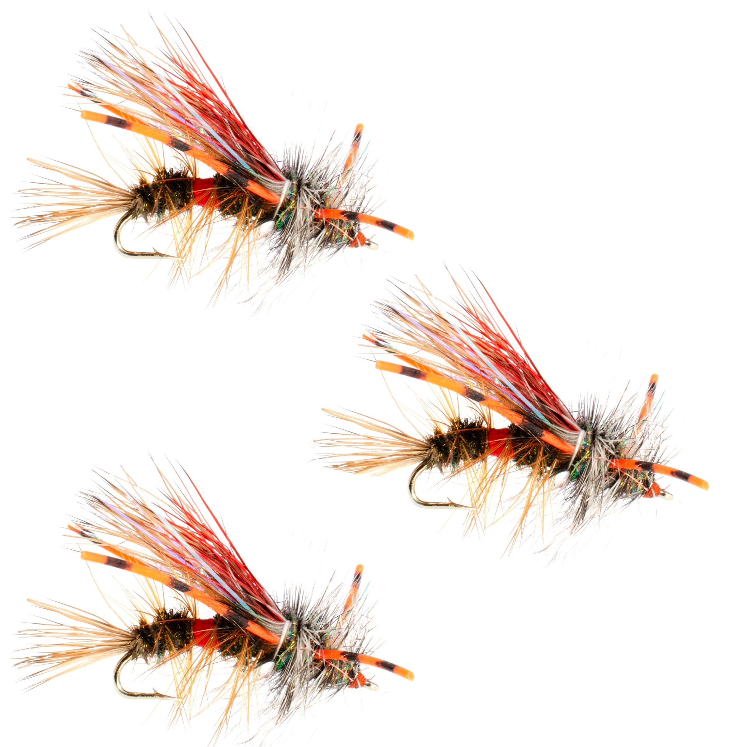 3 Pack Kaufmann's Royal Crystal Stimulator Rubber Legs Dry Fly - Hook ...