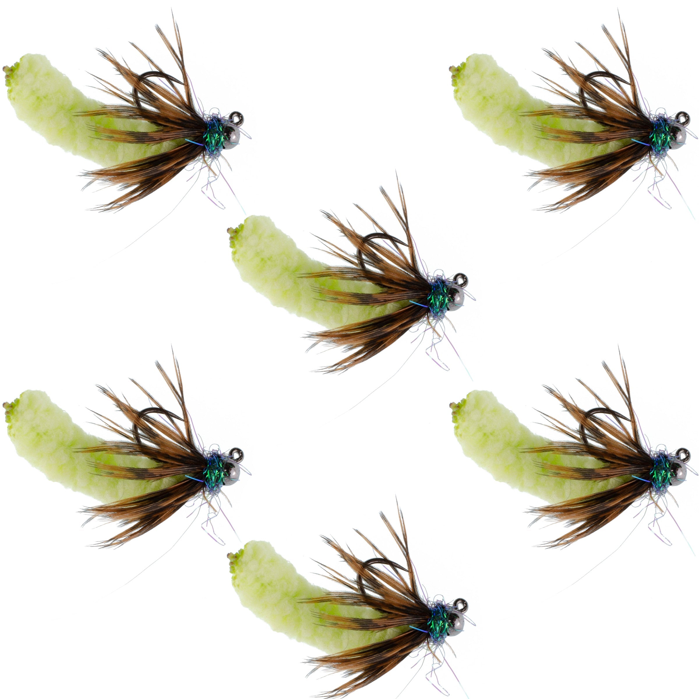 Tungsten Bead Chartreuse Mop Fly Tactical Jig Czech Euro Nymph Barbles ...