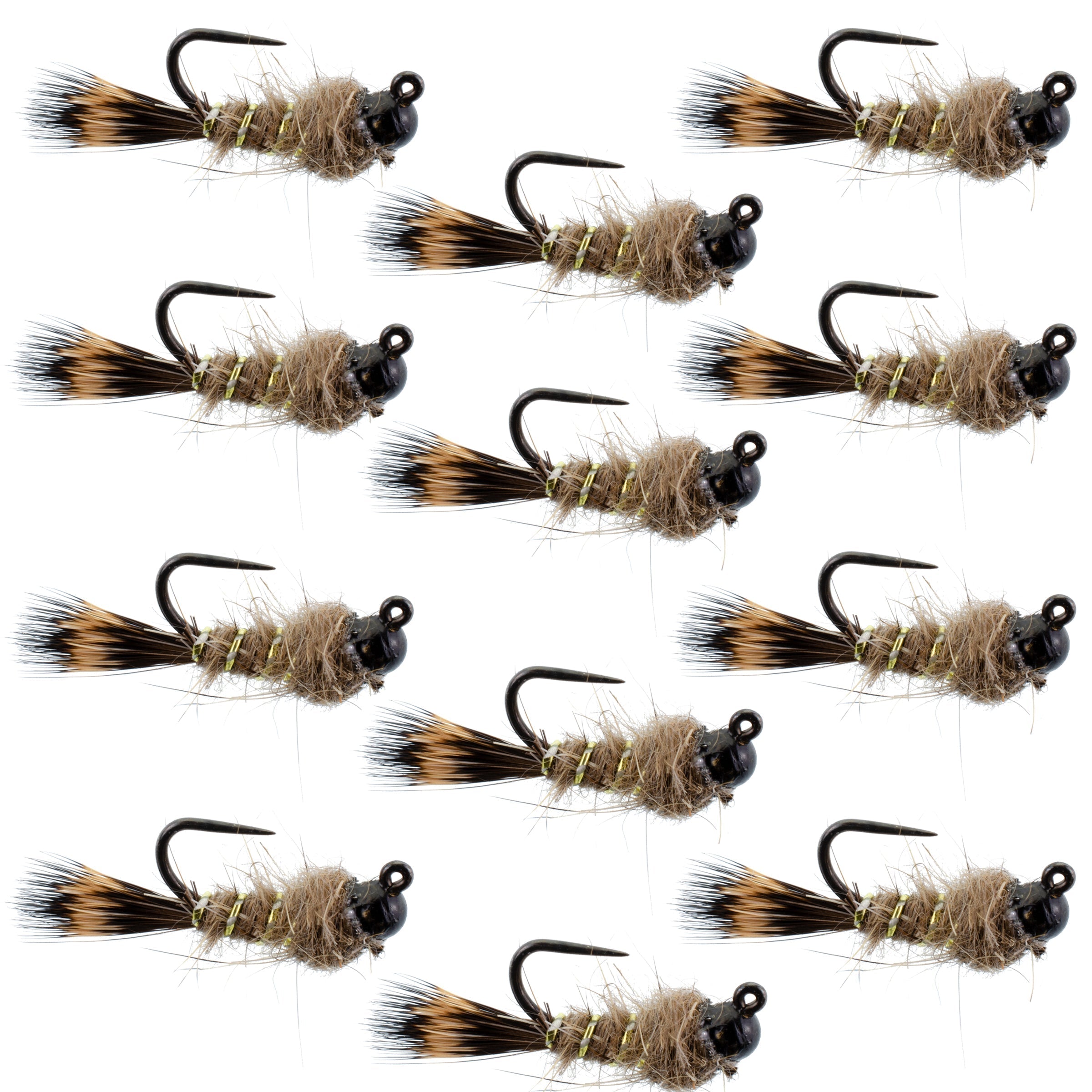 Black Tungsten Bead Tactical Hares Ear Czech Nymph Euro Nymphing Fly ...