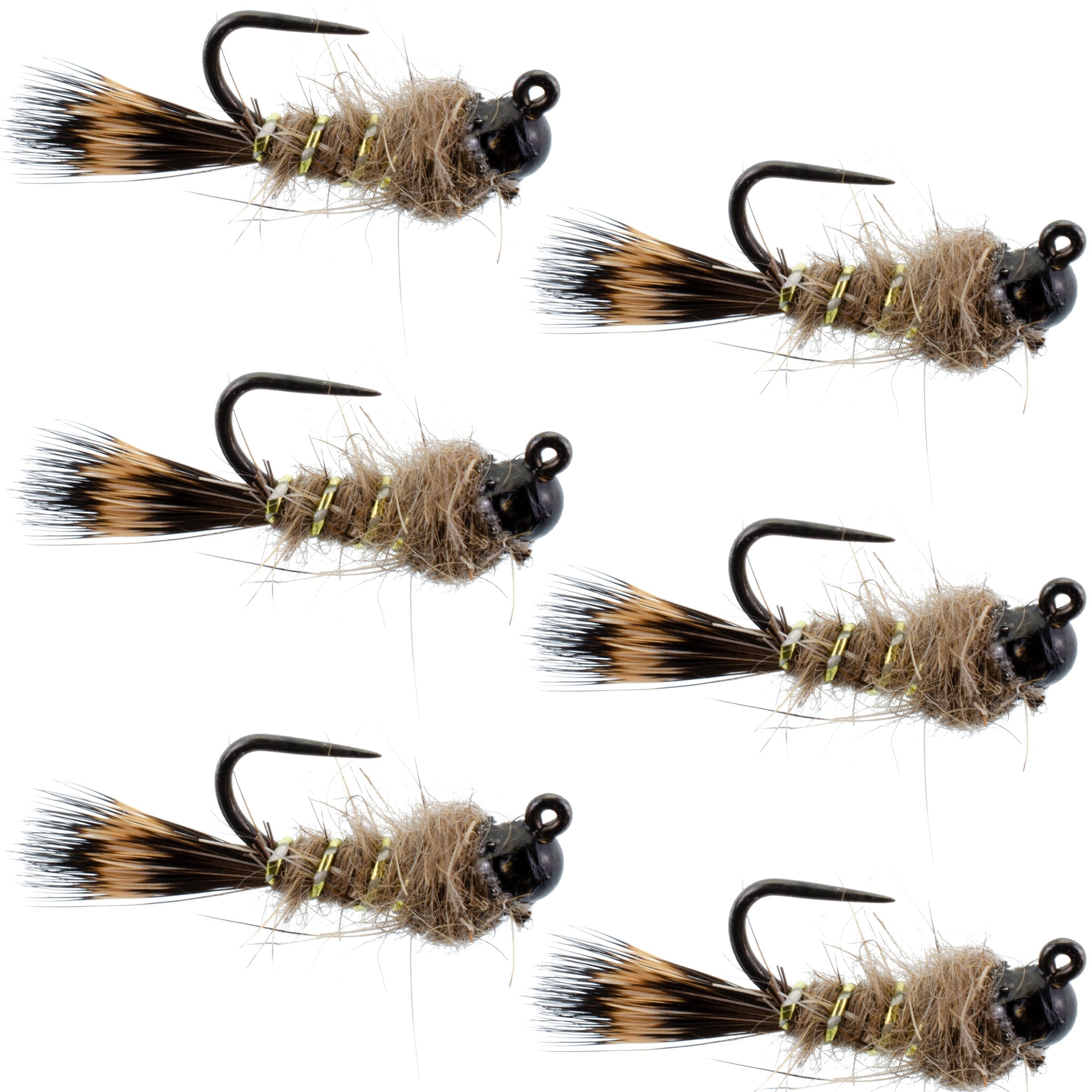 Black Tungsten Bead Tactical Hares Ear Czech Nymph Euro Nymphing Fly ...