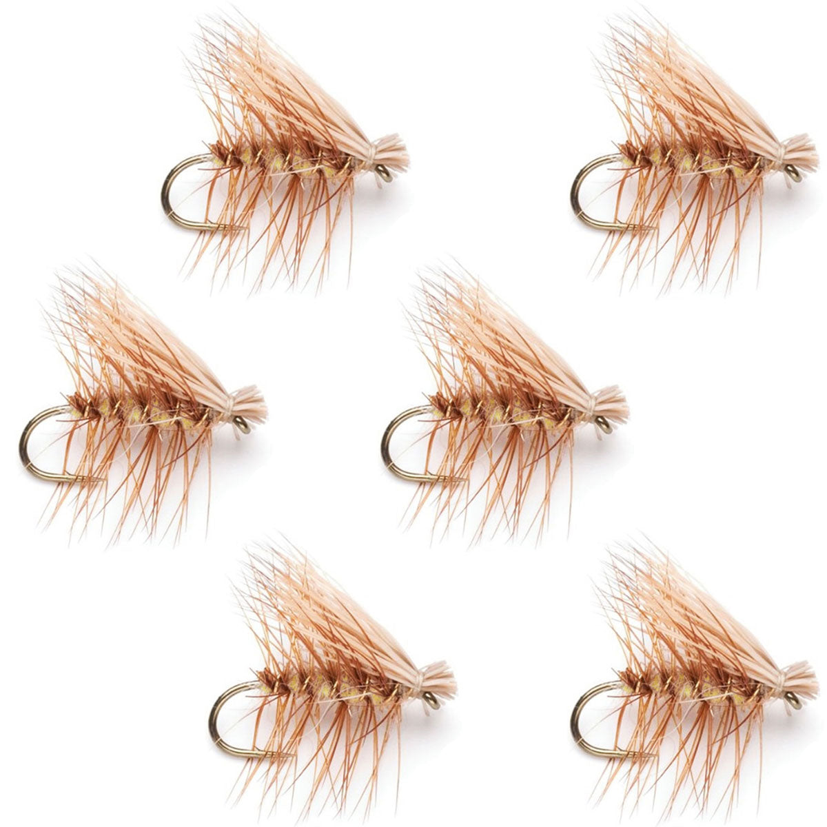 Yellow Elk Hair Caddis Classic Trout Dry Fly - Set of 6 Flies Size 18 ...