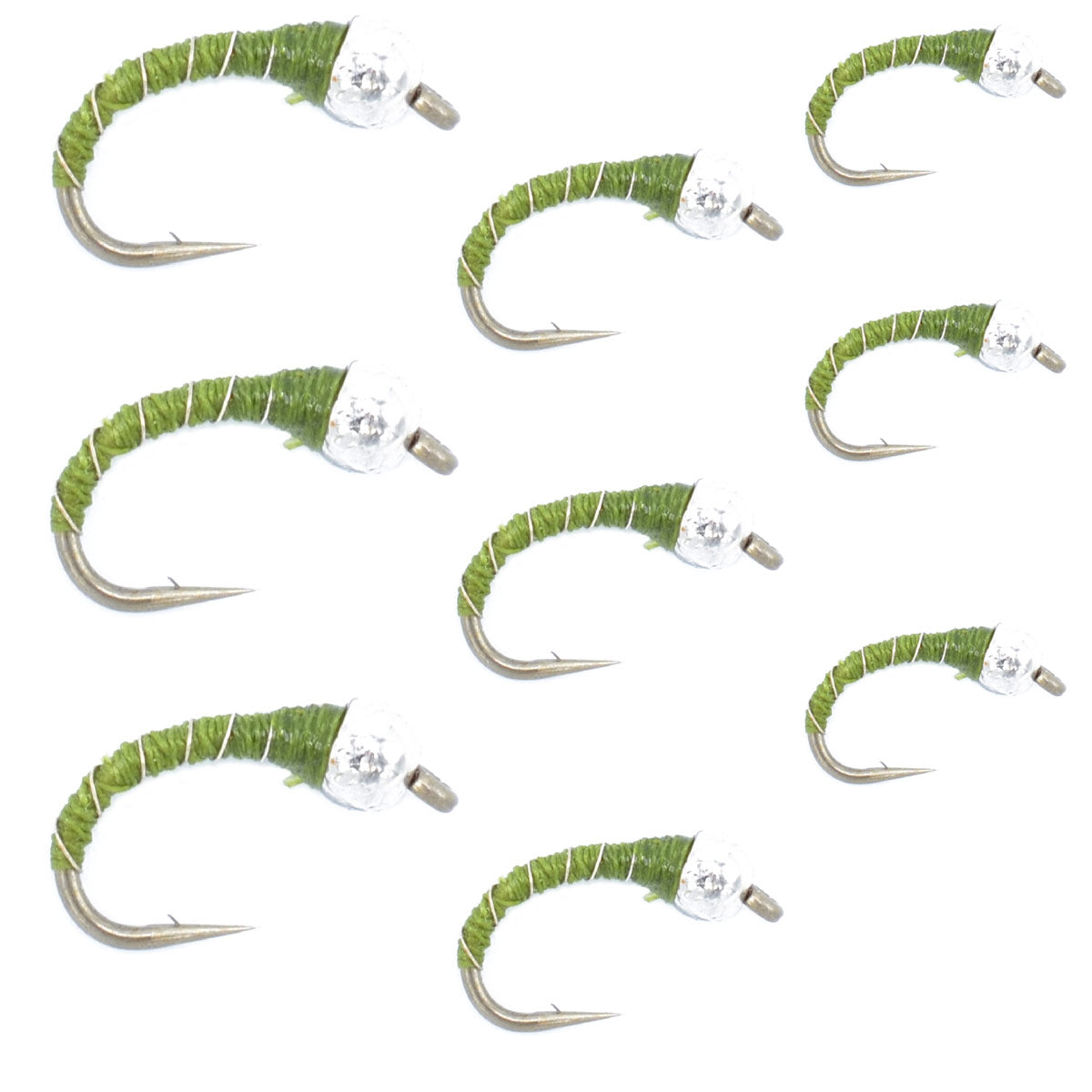 Olive Zebra Midge Assortment 3 Each of 3 Sizes 14, 16, 18 - Tailwater ...