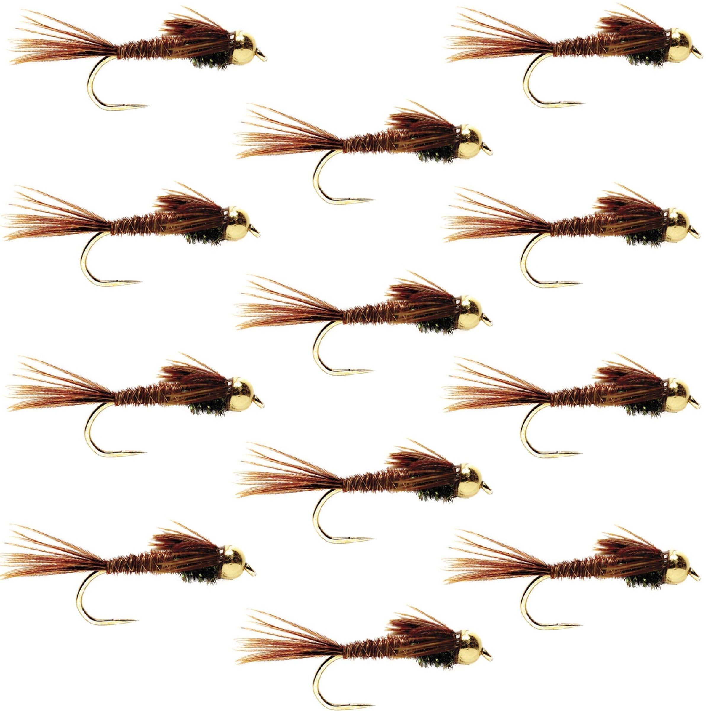 Barbless Bead Head Pheasant Tail Nymph Fly 1 Dozen Flies Hook Size 12 ...