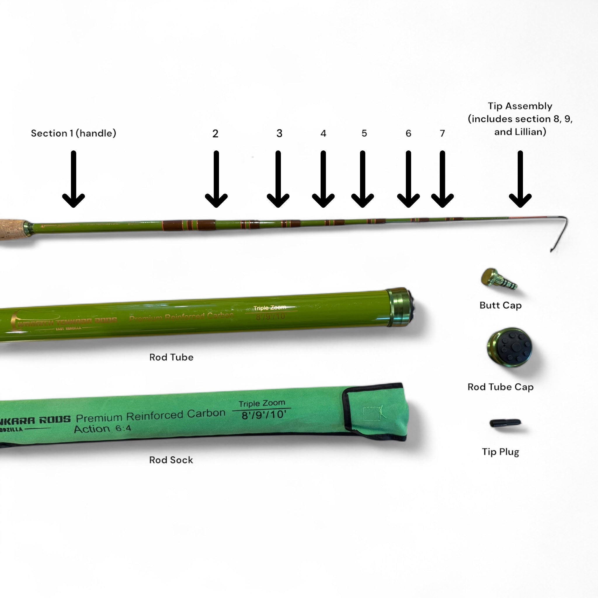 "Baby" RodZilla Replacement Parts – Wasatch Tenkara Rods
